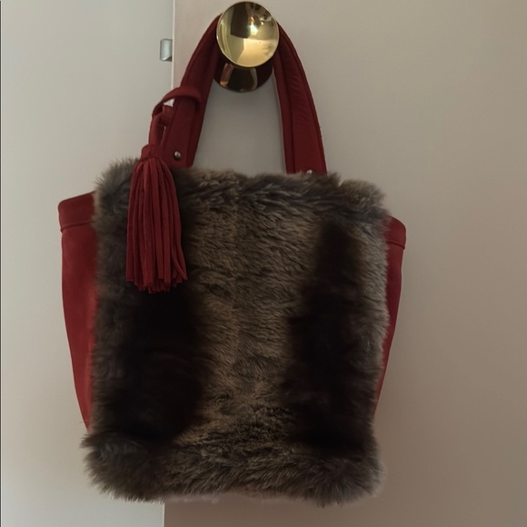 Anthropologie | Bags | Anthropologie Miss Albright Red And Brown Faux ...